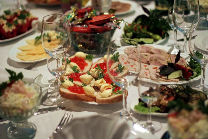 Table full of food stock photo. Image of delicious, dish - 4091728