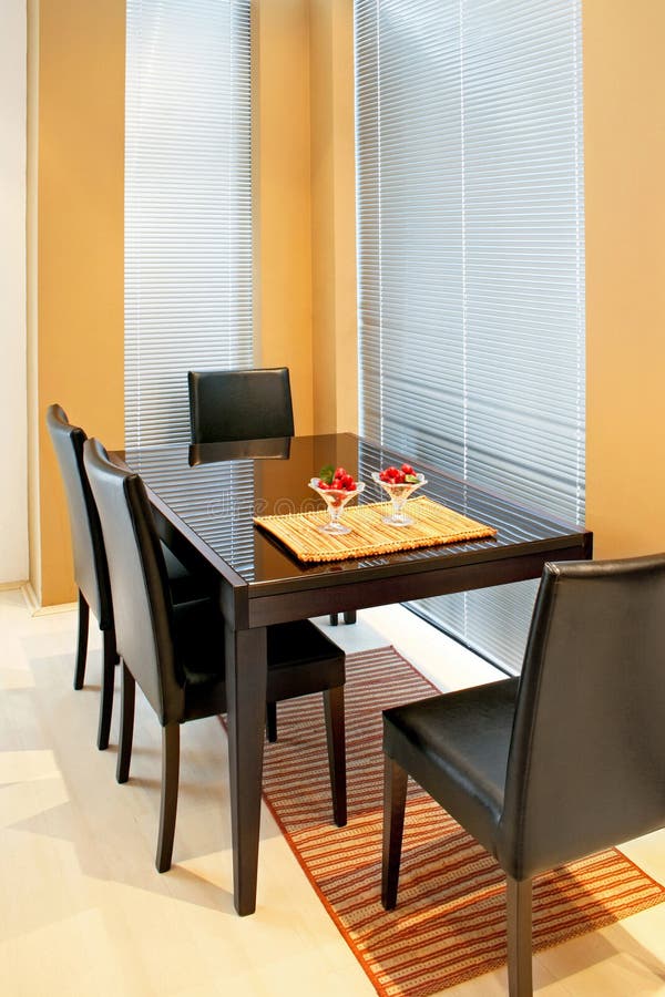 Dining Table with Red Cloth Stock Image - Image of luxury, cupboard ...