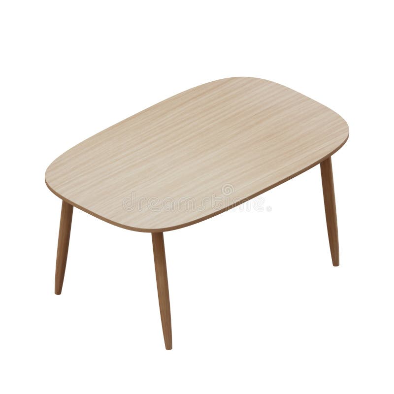 Dining Table with All Wood Material and Rounded Edge Top Stock Image ...