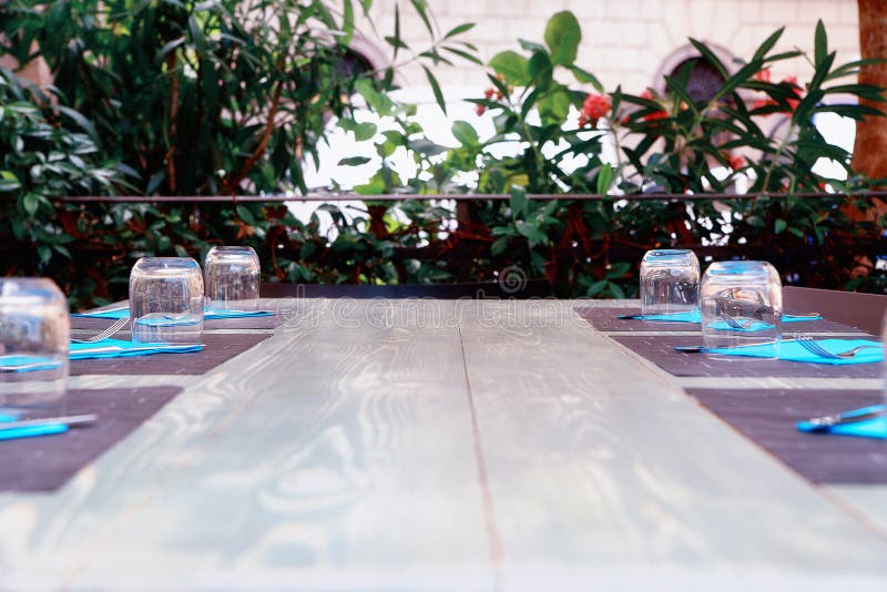 A Dining Table for a Big Company Stock Photo - Image of elegant ...