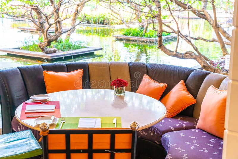 Dining Table in Cafe Restaurant Stock Image - Image of business ...