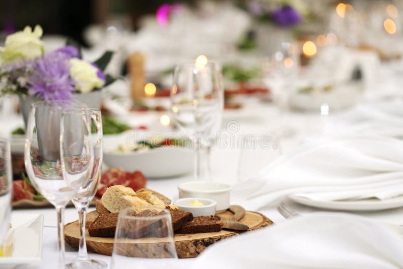 Dining Table at a Celebration Stock Photo - Image of celebrate, food ...