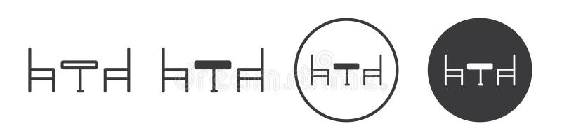 Dining Table with Chairs Icon Vector Logo Outline Stock Vector ...