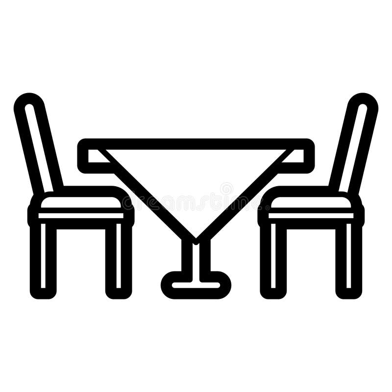 Dining Table with Two Chairs. Vector Illustration Decorative Design ...