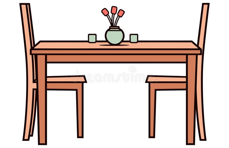 Dining Table and Chairs Vector, Tables with Chairs for Dining ...