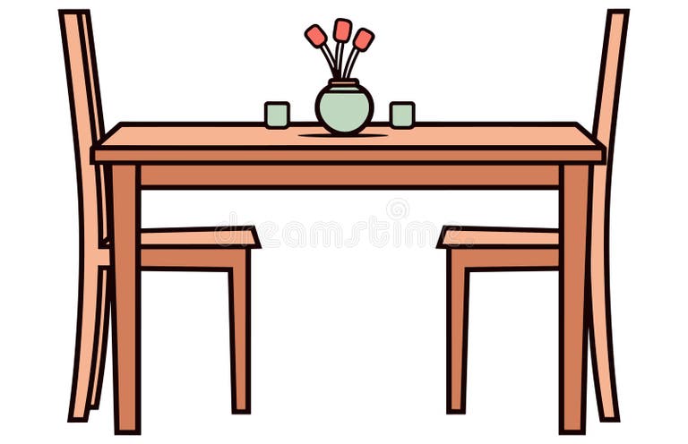 Dining Table and Chairs Vector, Tables with Chairs for Dining ...