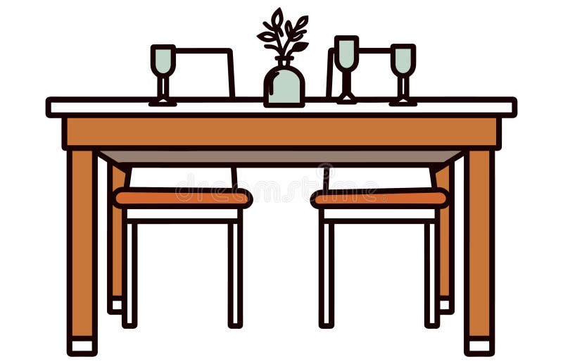 Dining Table and Chairs Vector, Tables with Chairs for Dining ...