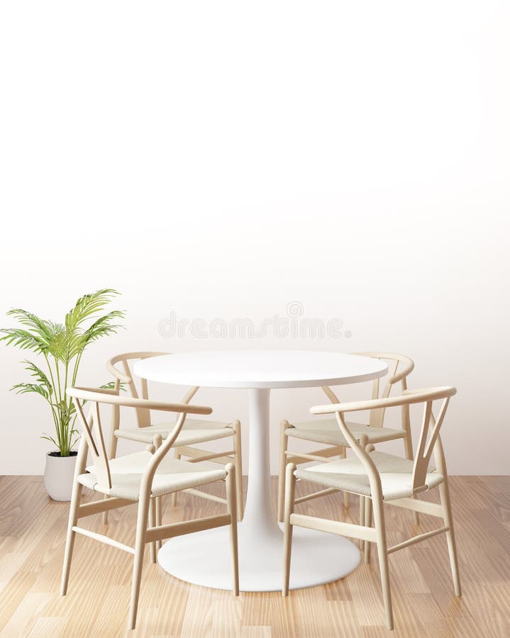 Dining Table Copy Space White Background, Side View Stock Illustration ...