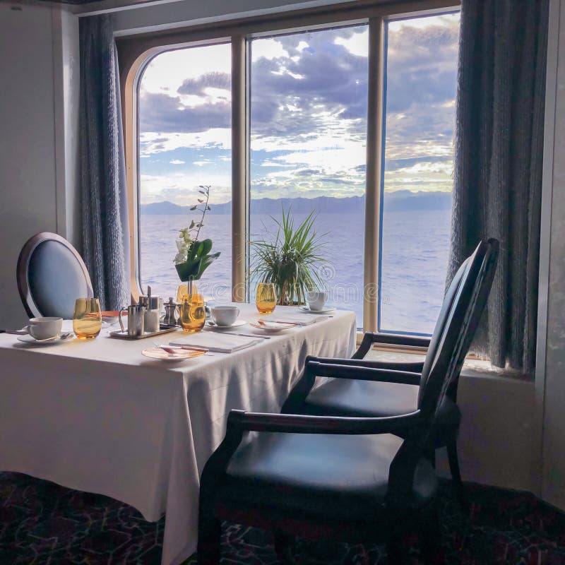 Dining Table for Four on Cruise Ship Stock Photo - Image of seating ...