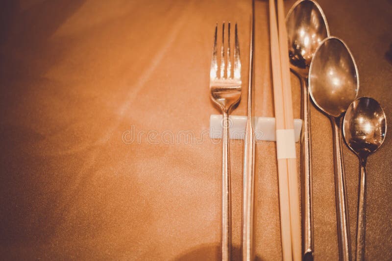 Dining table cutlery set stock image. Image of cloth - 301357165