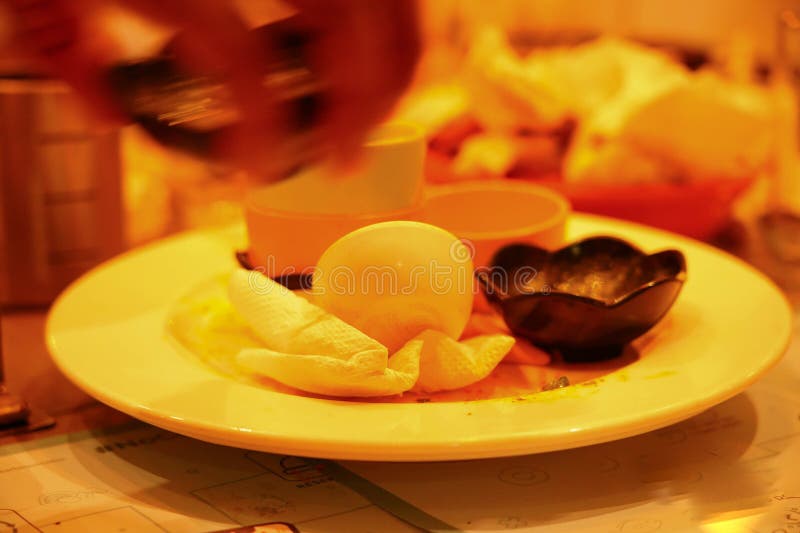 A Dining Table after a Dinner in Warm Light Stock Image - Image of ...