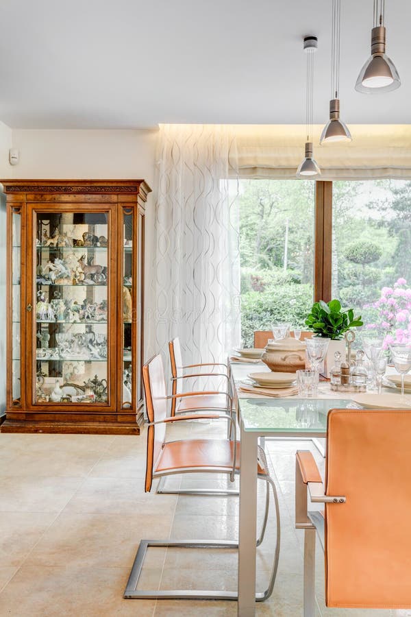 Dining Table in Exclusive Residence Stock Photo - Image of drawing ...