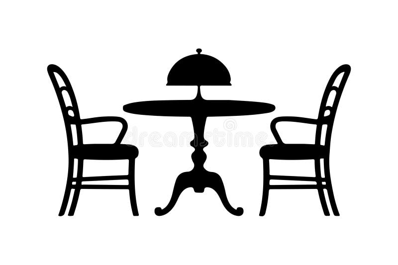 Covered Dish Restaurant Seating Vector Silhouette Design Stock ...