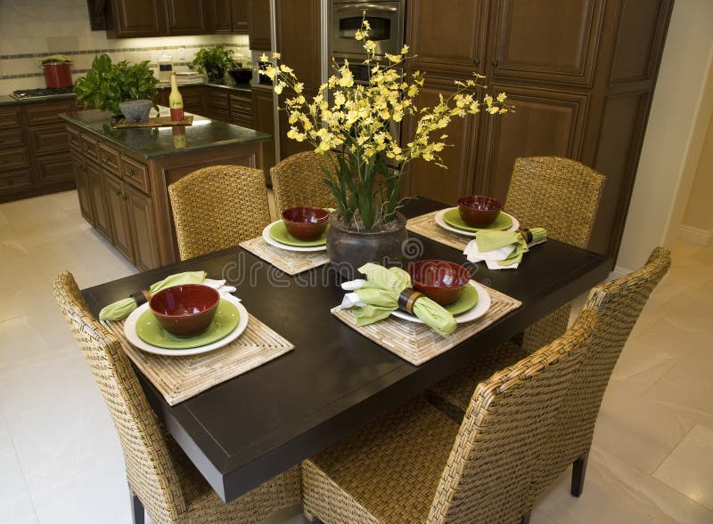 Luxury Home Breakfast Table. Stock Photo - Image of house, architecture ...