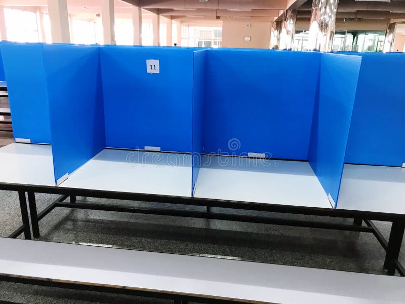 The Dining Table Partition at the Cafeteria To Prevent Stock Photo ...