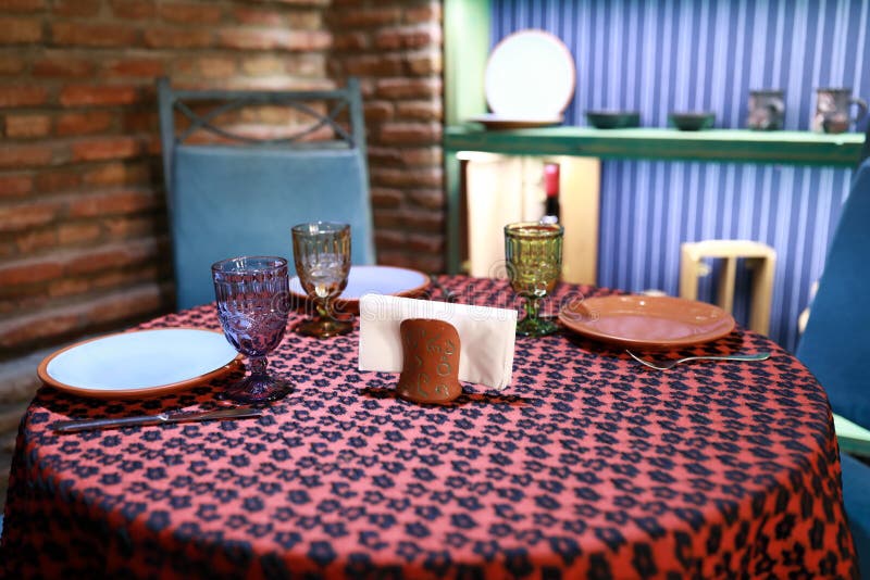 Dining Table Plates Cutlery Stock Image - Image of decor, decoration ...