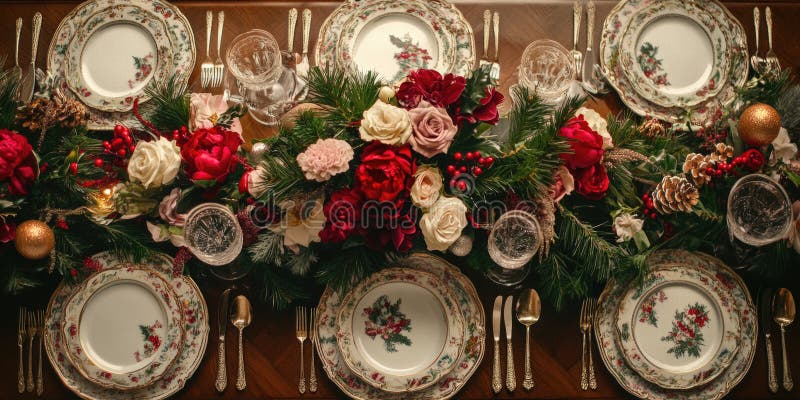 Dining Table with Plates and Utensils Stock Photo - Image of setting ...