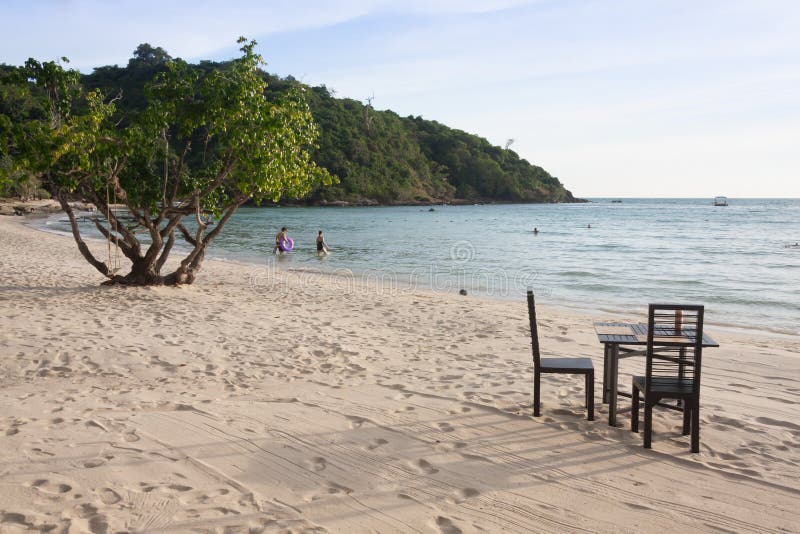 Dining table stock photo. Image of dish, beach, nature - 68682078