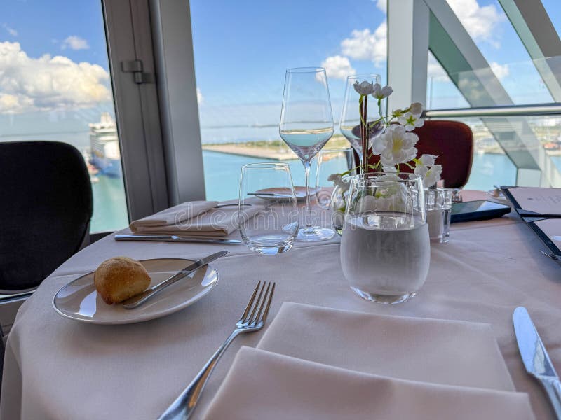 A Dining Table at a Restaruant on a Cruise Ship with No People Stock ...