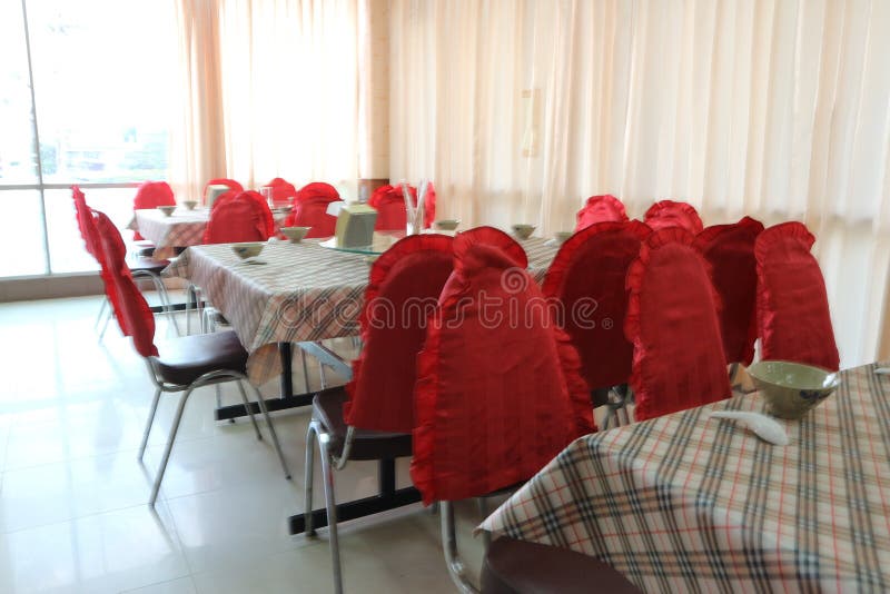 Red Table in Restaurant stock image. Image of nature - 133729905