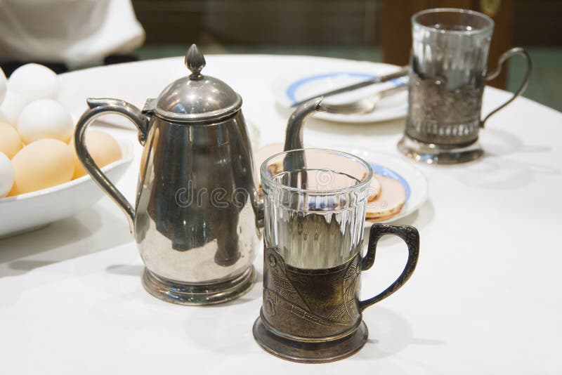 Dining Table Set for Breakfast. Stock Image - Image of knife, dish ...