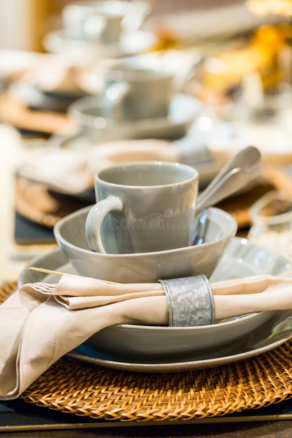 Dining table stock image. Image of plate, dining, fall - 61960087