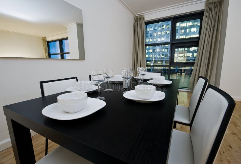 Dining table setup stock photo. Image of laminate, area - 11657608