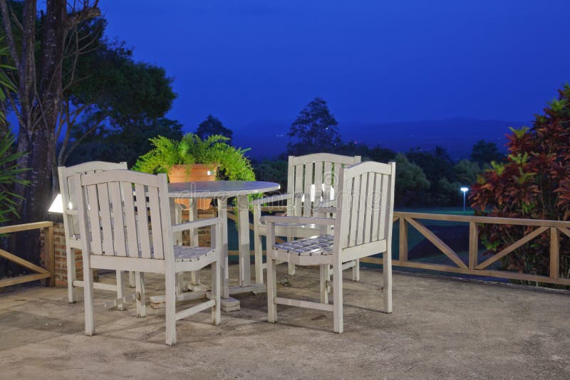 Dining table on terrace stock image. Image of decoration - 22367247
