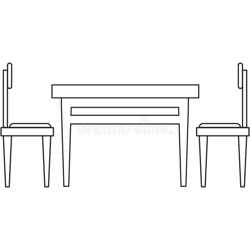 Dining Table with Two Chairs. Vector Illustration Decorative Design ...