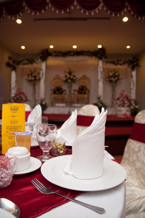Dining Table and Wedding Reception Stage Stock Photo - Image of table ...