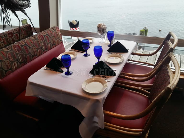 Dining Table at Window Side in a Restaurant in Seattle Stock Photo ...