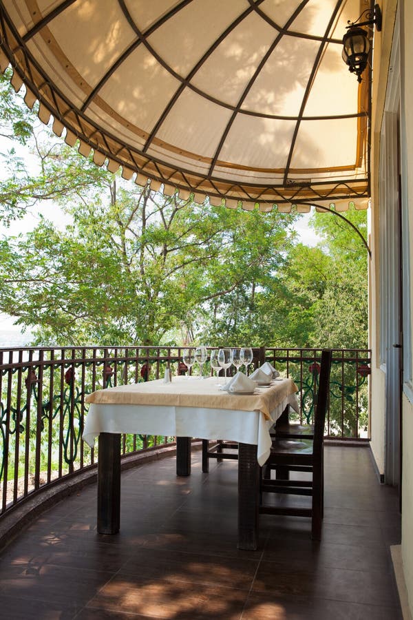 Dining on a terrace stock image. Image of table, garden - 27140489