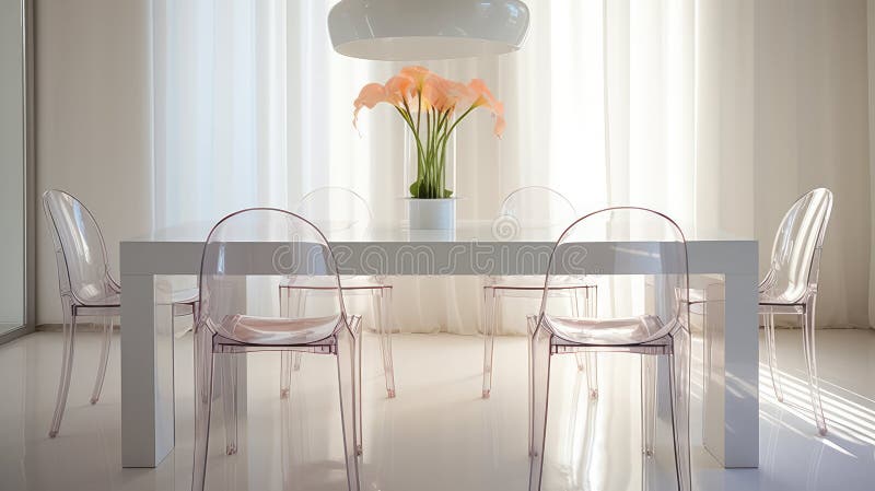 Dining white acrylic stock illustration. Illustration of glossy - 373937431