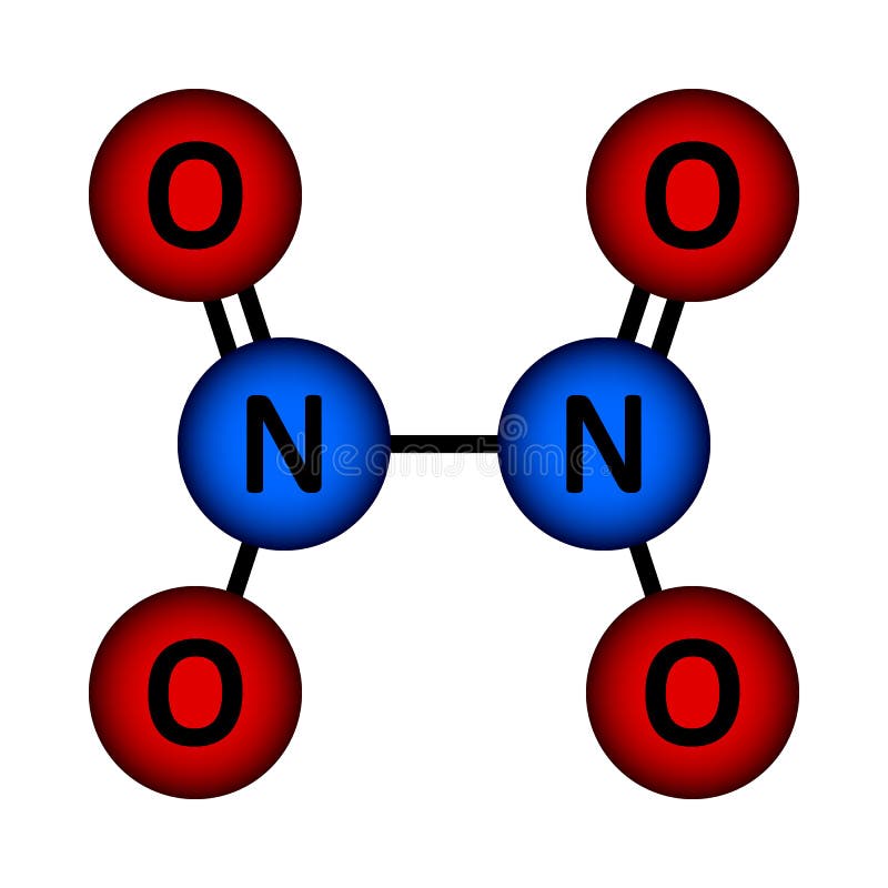 Dinitrogen Tetroxide , N2O4 Molecule. Structural Chemical Formula and ...