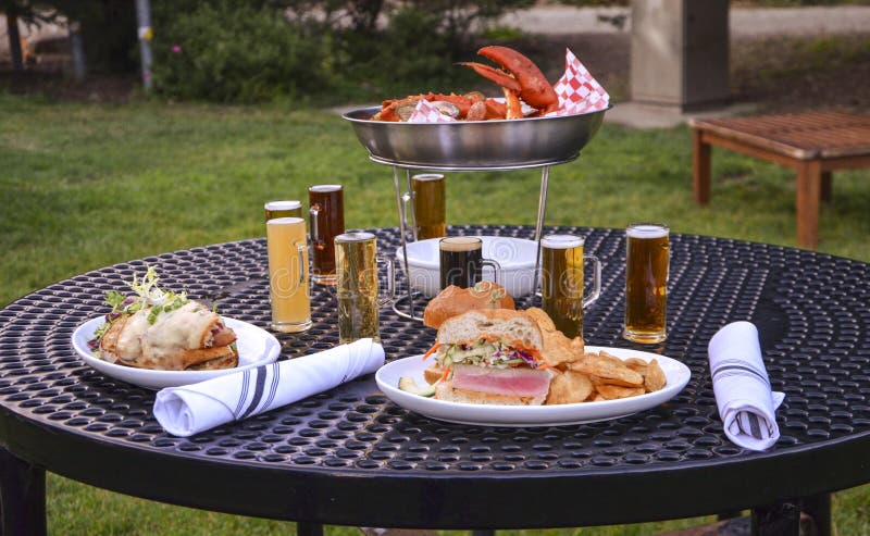 Dinner with beer stock photo. Image of beer, oceanic - 57152278