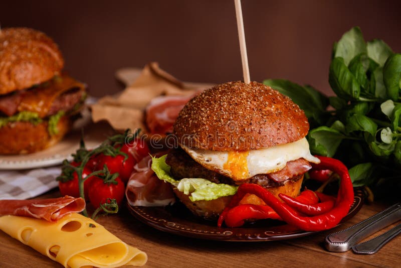 Dinner with burger stock image. Image of dinner, cheeseburger - 72511415