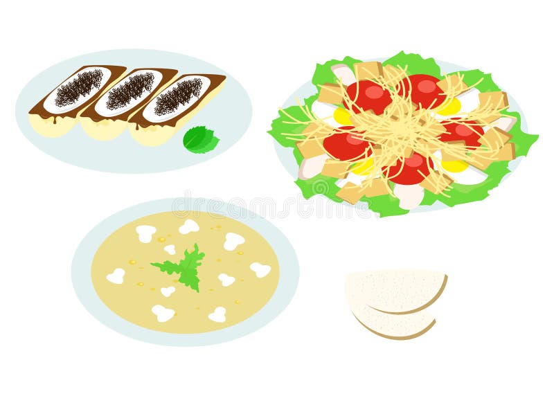 Dinner flat design stock vector. Illustration of housewife - 69909534