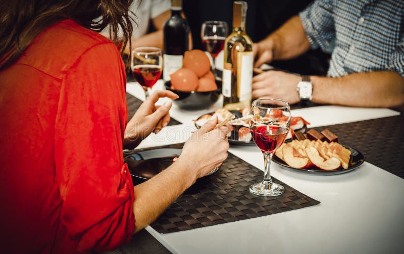 Dinner with friends. stock photo. Image of evening, happy - 92538832