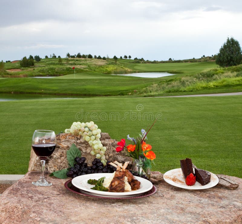 Dinner at the Golf Course stock image. Image of glass - 15297747