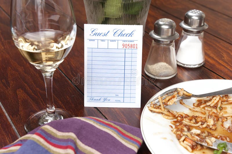 Dinner guest check stock photo. Image of horizontal, bill - 17842996