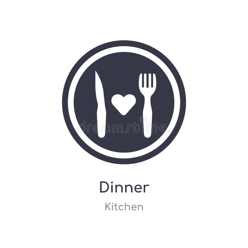 Dinner Icon. Isolated Dinner Icon Vector Illustration from Kitchen ...