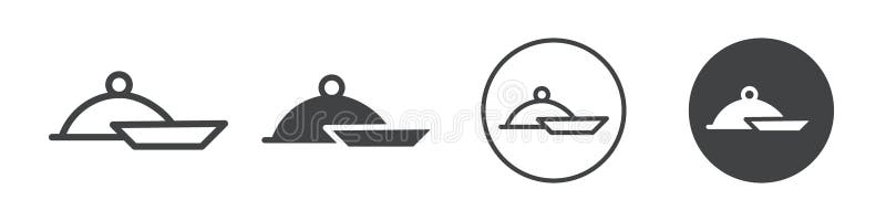 Dinner Icon Vector Logo Outline Stock Vector - Illustration of meal ...