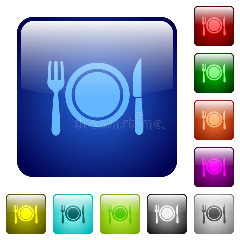 Dinner Color Square Buttons Stock Vector - Illustration of vector ...