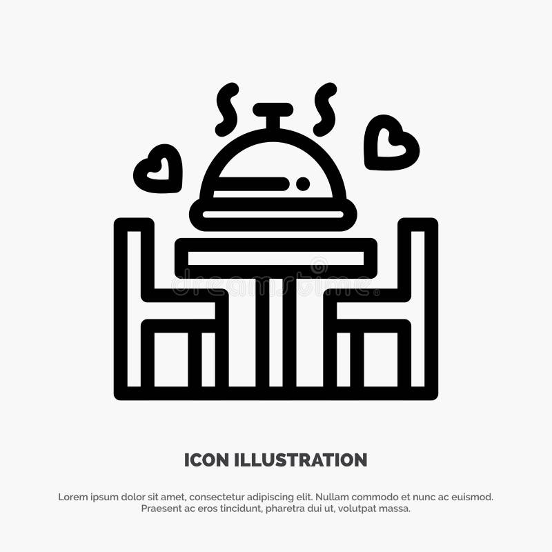 Dinner, Love, Wedding, Plate Line Icon Vector Stock Vector ...