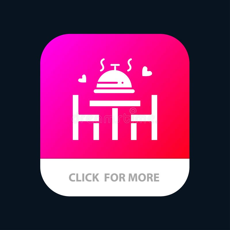 Dinner, Love, Wedding, Plate Mobile App Button. Android and IOS Glyph ...