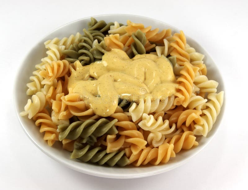 Dinner Plate with Coloured Pasta and Italian Sauce Stock Photo - Image ...