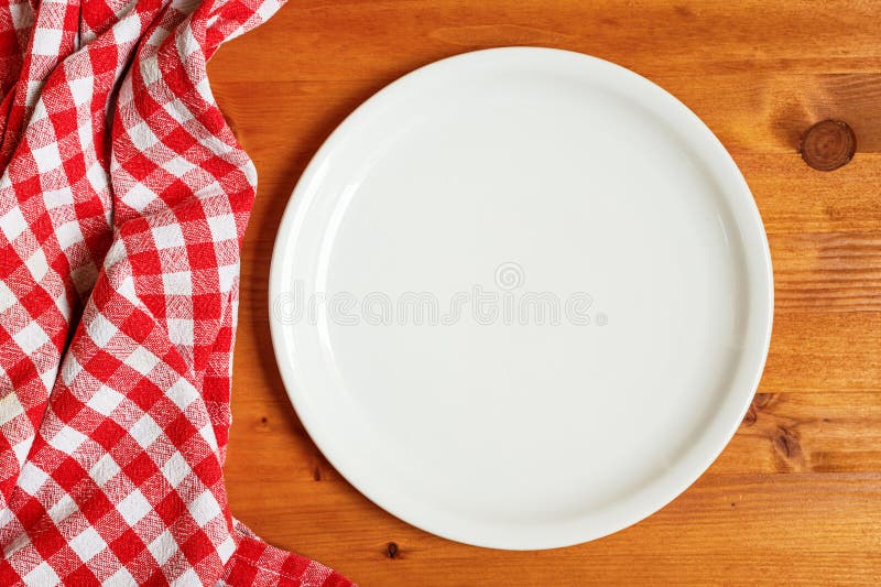 Dinner Plate on Kitchen Table, Flat Lay Top View Stock Photo - Image of ...