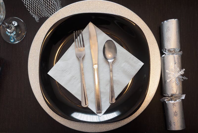 Dinner plate and set stock photo. Image of cutlery, empty - 64200160