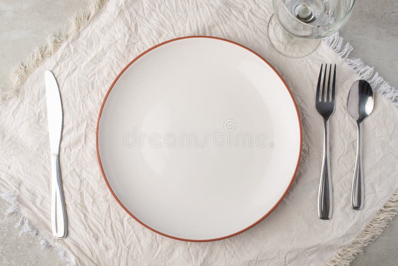 Dinner Plate Setting Top View Stock Image - Image of mediterranean ...