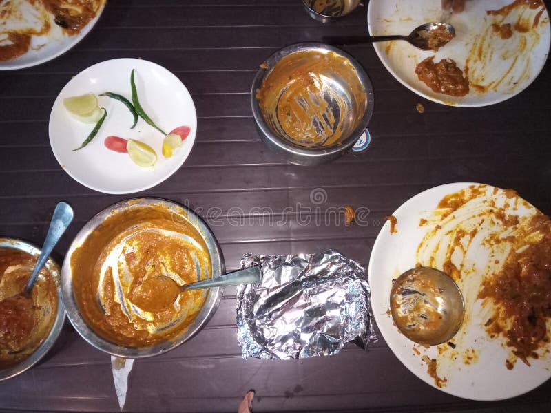 After Dinner Plates Soiled Plates Stock Photo - Image of vegetable ...